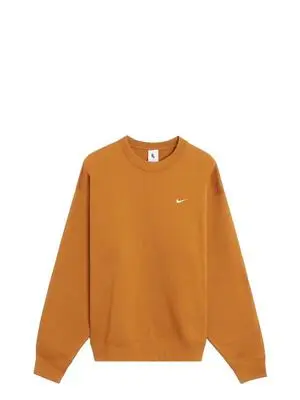 Nike Solo Swoosh Fleece Crewneck Sweatshirt - Desert Ocre/white