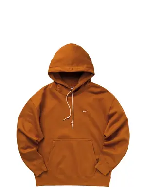 Nike Solo Swoosh Fleece Pullover Hoodie - Desert Ocre/white
