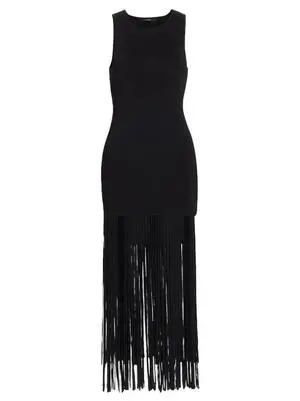 TOCCIN Margaux Fringe Midi Sheath Dress - Jet