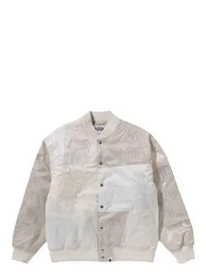 A BATHING APE Patchwork Varsity Jacket - Ivory