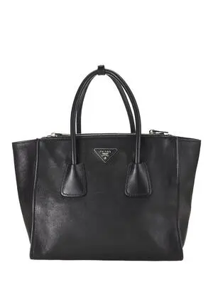 Prada Calfskin Trapeze Tote - Black