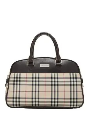 Burberry House Check Bowler Handbag - Brown