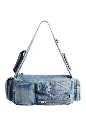Balenciaga Superbusy Small Sling Bag Denim - Blue