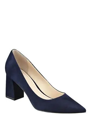 MARC FISHER LTD. Zala Pointed-toe Pumps - Dark Blue Suede