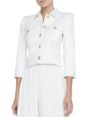 L'Agence Kumi Cropped Jacket - White