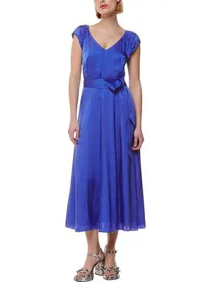 Whistles Arie Twist Front Dress - Cobalt Blue