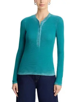 Cotton Citizen Verona Henley Top - Jade Mist