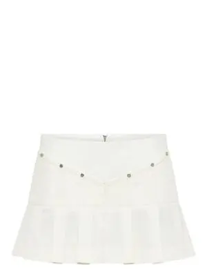 DION LEE Wrench Pleated Mini Skirt - Neutrals