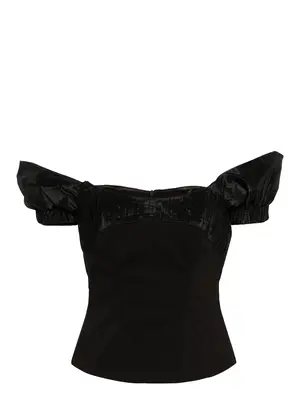 V:PM ATELIER Paloma Off-shoulder Corset Top - Black
