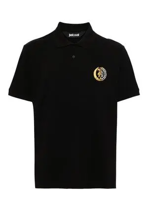 Just Cavalli Logo-print Piqué Polo Shirt - Black