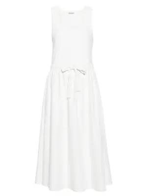 Moncler Drawstring-waist Midi Dress - White
