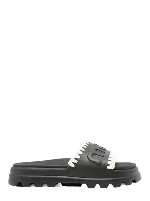 Mou Logo-embossed Slides - Black