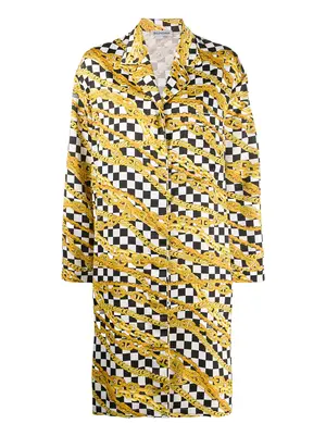 BALENCIAGA Chain-Print Checkerboard Coat