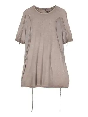 Masnada Draped-detail Cotton T-shirt - Neutrals