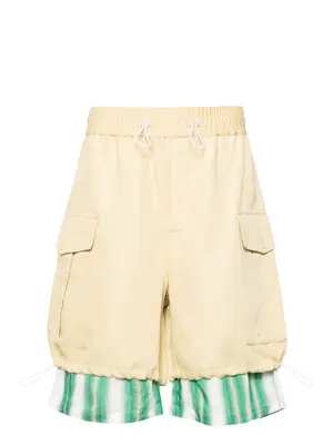 WALES BONNER Layered Twill Cargo Shorts - Yellow