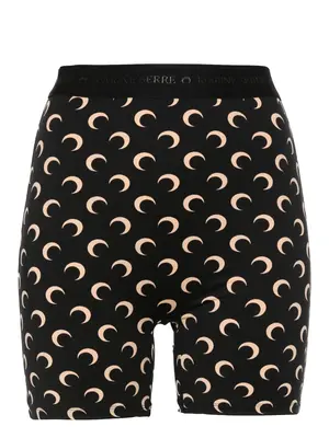 MARINE SERRE Crescent Moon Print Shorts - Black