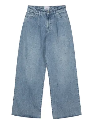 HALFBOY Logo-patch Wide-leg Jeans - Blue