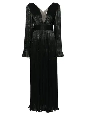 V:PM ATELIER Eva Plissé Maxi Dress - Black
