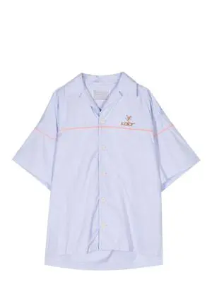 Kolor Logo-embroidered Cotton Shirt - Blue