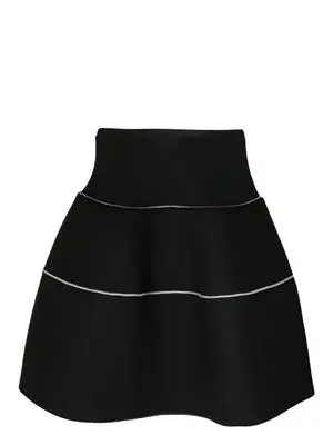 MELITTA BAUMEISTER A-line Skirt With Contrast Stitching - Black