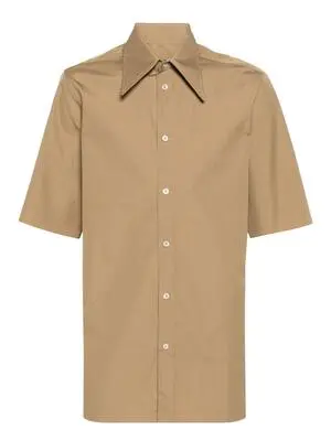 MAISON MARGIELA Oversized-collar Cotton Shirt - Brown