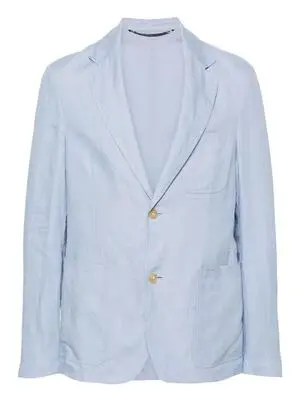Canali Single-breasted Linen Blazer - Blue