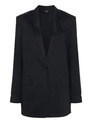 Theory Shawl-lapel Single-breasted Blazer - Blue