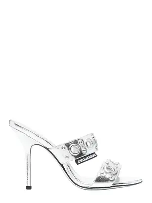 Dsquared2 Gothic 110mm Leather Sandals - Silver
