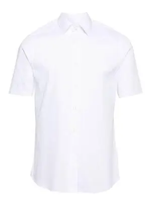 Canali Classic-collar Short-sleeve Shirt - White