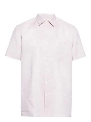 Canali Classic-collar Linen Shirt - Neutrals