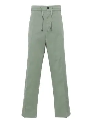 Canali Drawstring-waist Straight-leg Trousers - Green