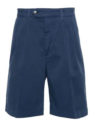 Canali Mid-rise Chino Shorts - Blue