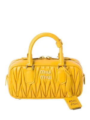 Miu Miu Arcadie Matelassé Leather Bag - Yellow