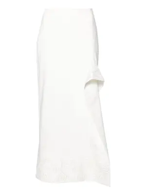 V:PM ATELIER Lynn Floral-embroidered Pencil Skirt - White