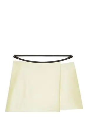Givenchy Mini Silk Wrap Skirt Beige