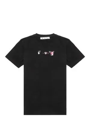 Off-White Acrylic Arrow Short-sleeve Slim Tee /fuchsia - Black