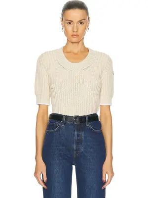 Moncler Crew Neck Heavyweight Knit Sweater - Linen