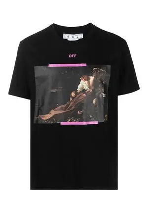 Off-White Arrow Caravaggio St Fran Slim Short-sleeve Tee - Black