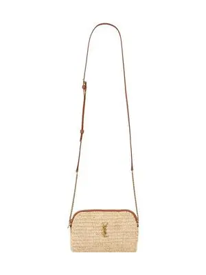 Saint Laurent Gaby Raffia Shoulder Bag - Neutrals