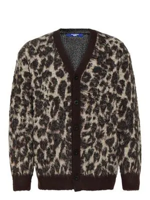 Junya Watanabe Leopard-print Jacquard Cardigan - Black