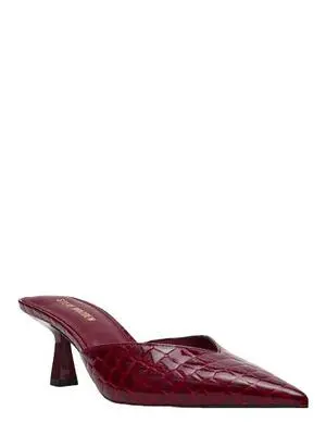Steve Madden Mod Pointed Toe Mule Pumps - Burg Croco