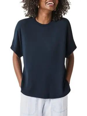 Splendid Supersoft Short Sleeve Sweatshirt - Navy
