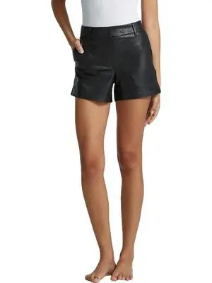 Commando Faux Leather Fitted Shorts - Black