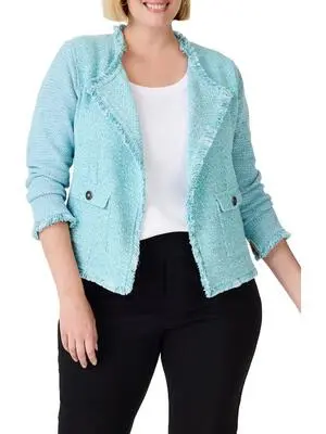 NIC+ZOE Fringe Pocket Knit Jacket - River