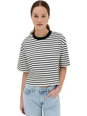 PISTOLA Pistola Denim Mae Tee Black White Stripe