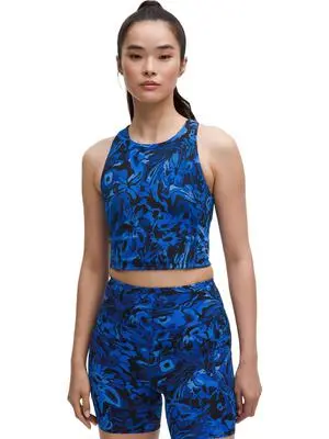 Lululemon Swift Speed Cropped Tank Top - Flower Meld Galactic Cobalt