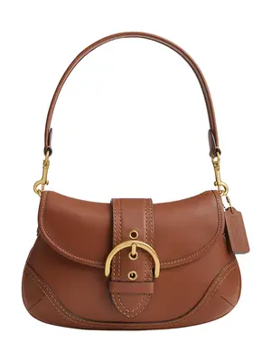 COACH Soho Flap Bag In Regenerative Leather Brass/1941 Saddle