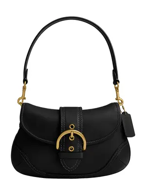 COACH Soho Flap Bag In Regenerative Leather Brass/black