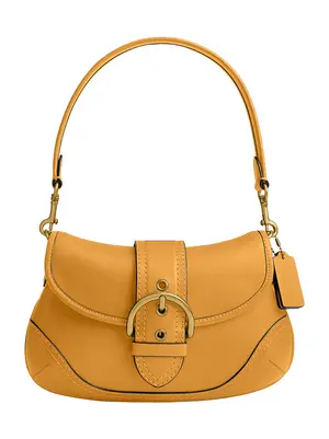 COACH Soho Flap Bag In Regenerative Leather Brass/mustard Yellow