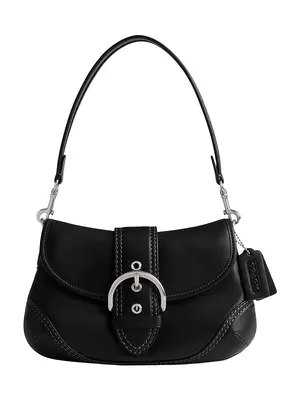 COACH Soho Flap Bag In Regenerative Leather Silver/black